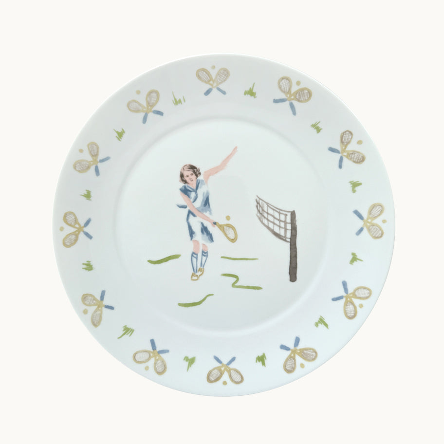 Tennis girl dinner plate (set of 4)
